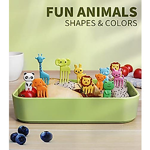 152PCS Food Picks for Kids, SEANSDA Fun Kids Food Picks for Picky Eaters, Cute Animal Fruit Toothpicks, Reusable Toddler Food Pick, Kids Lunch Accessories for Bento Box - BPA Free