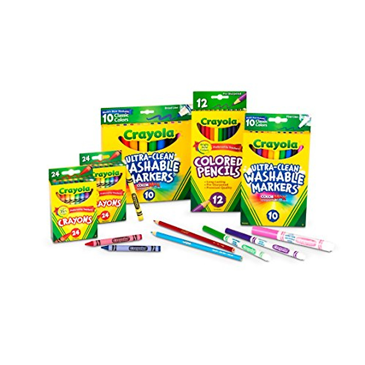 Crayola Back To School Supplies for Girls & Boys, Crayons, Markers & Colored Pencils, Gifts, 80 Pieces [Amazon Exclusive]