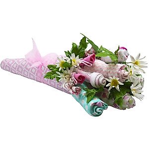 Baby Blossom Clothing Flower Bouquet, New Baby Girl Gift, Baby Clothing Arranged Like Celebration Flowers, Creative Unique Welcome Baby Gift Set For New Parents