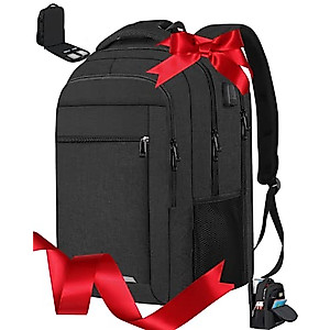 Laptop Backpack, Laptop Backpack for Men, Travel Backpack for Men Airline Approved 17 17.3 Inch, TSA Friendly Business School College Big Backpack With Laptop Compartment and USB Charging Port, Black