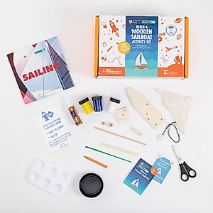 Fat Brain Toys Surprise Ride - Build a Wooden Sailboat Activity Kit - Ages 5+