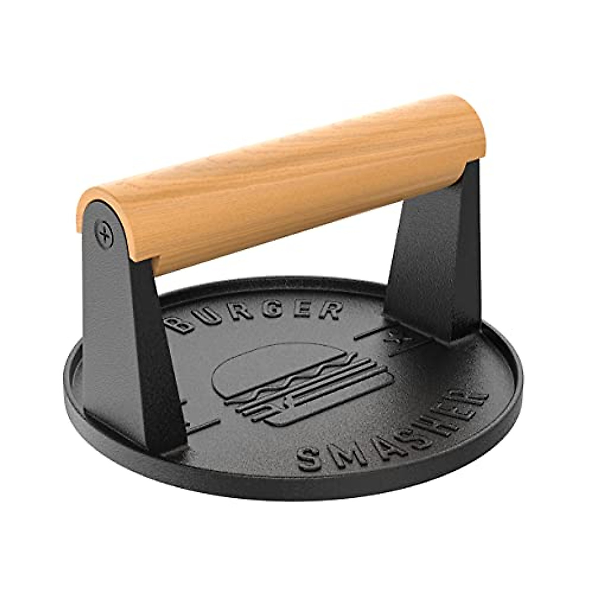 The Burger Smasher - Cast Iron Burger Press Kit w/Patty Paper Included | Hamburger Press Perfect for Flat Top Grill, Cast Iron Griddle or Skillet | Meat Press and Grill Press