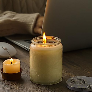 8oz Embossed Glass Candle Container with Tin Lid and Labels (Clear)