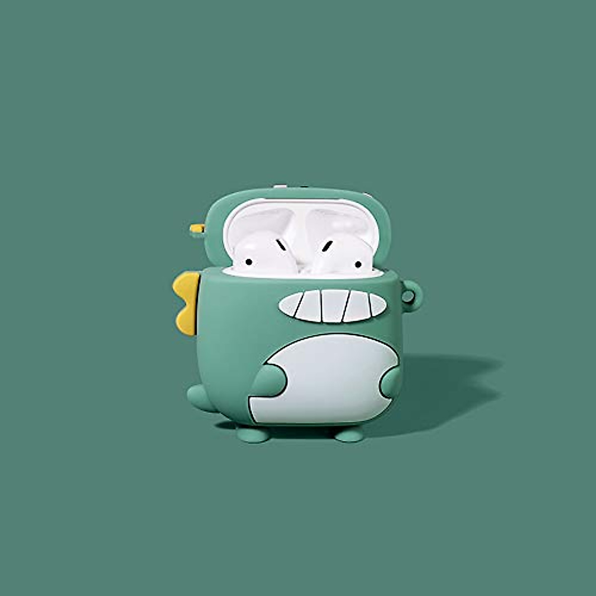 Compatible with Airpods Case, Silicone 3D Cute Animal Penguin Chicken Duck Reindeer Piggy Fun Cartoon Character Airpod Cover, Kawaii Funny Fashion Cool Design Skin (AirPods 1,2, Pink Dinosaurs)