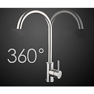 Faucet Bathroom Kitchen Faucet Lead-Free Stainless Steel Brushed Nickel,Bar Sink Faucet Tap Small Mini Kitchen Bath Faucet Farmhouse Vanity Sink Lavatory Single Hole Faucets,External Welding ( Size :