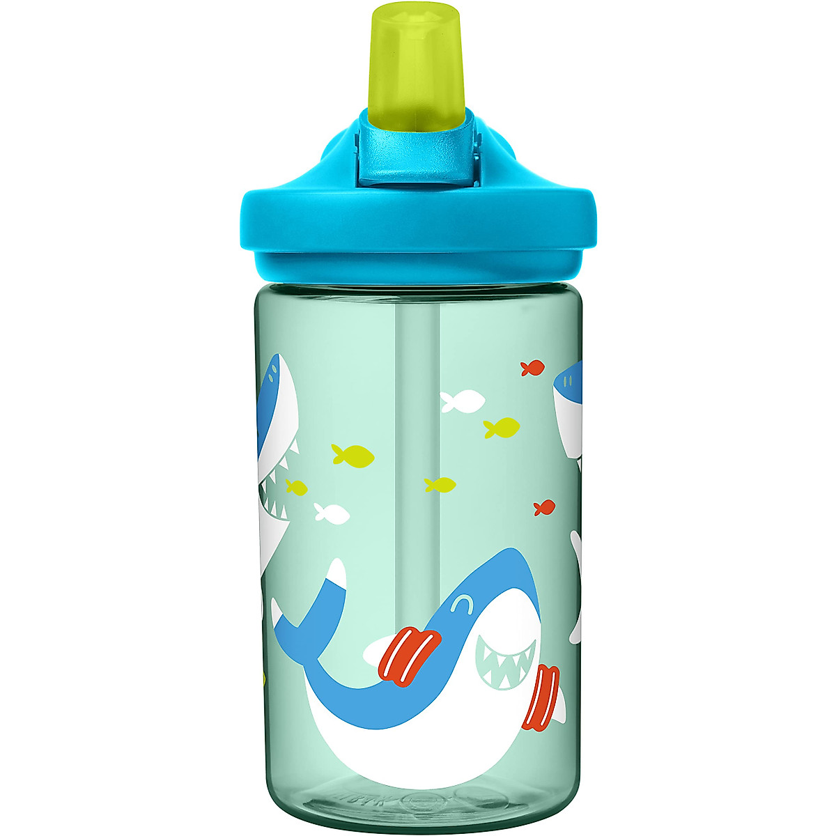 CamelBak eddy+ 14oz Kids Water Bottle with Tritan Renew – Straw Top, Leak-Proof When Closed, Summer Sharks