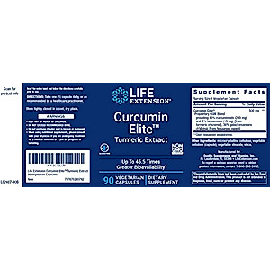 Life Extension Curcumin Elite Turmeric Extract, 90 Caps (Pack of 2)