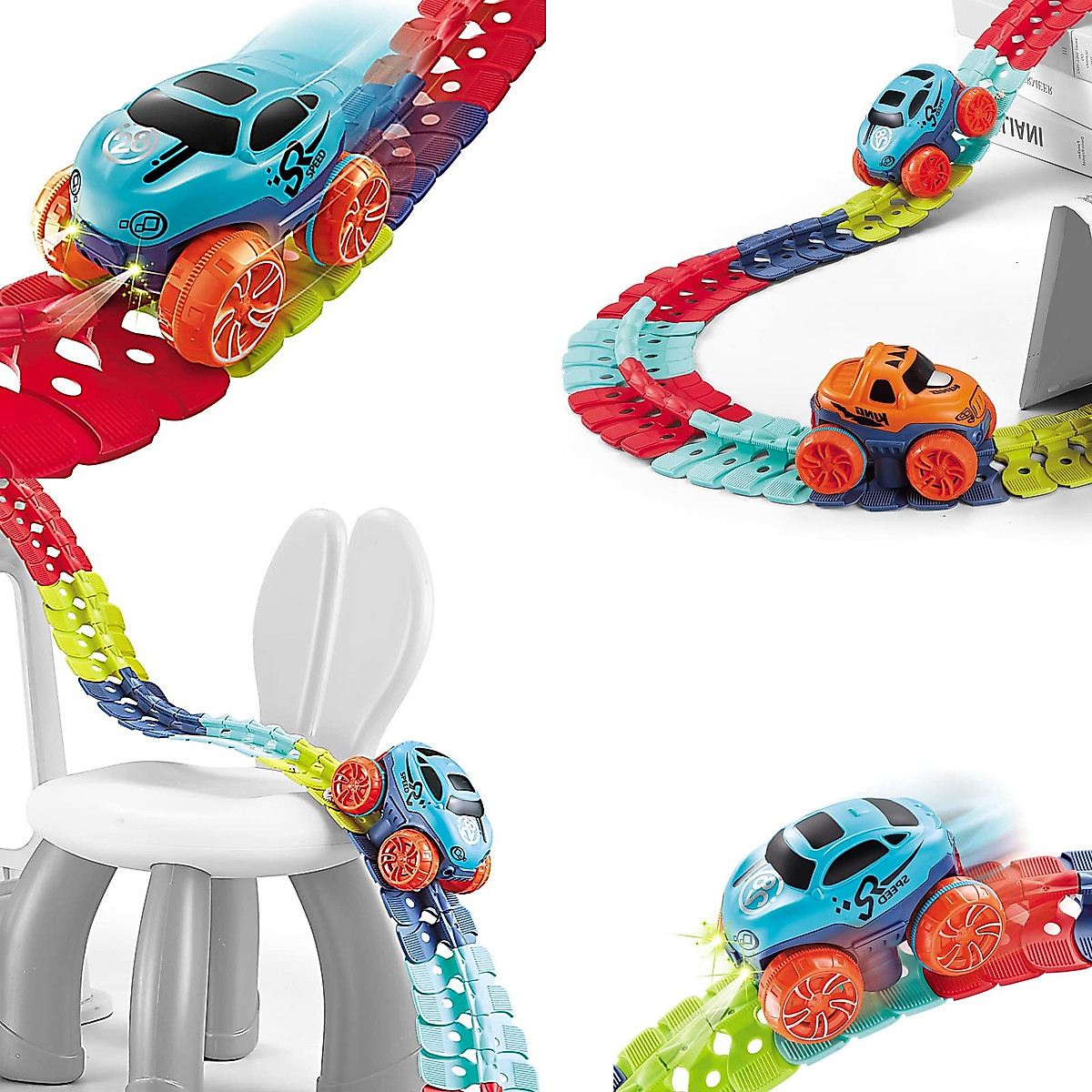 Race Track Toys for Boys Kids with LED Light-Up Race Car,Flexible Changeable Magic Race Car Track Toys for 3 4 5 6 7 8+Year Old Boys Girls as Best Birthday Gifts (92)