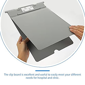 MAGICLULU 4pcs Case Folder A4 Binder Office Binders Plastic Paper Clips Profile Hardboard Clipboard with Storage Folders Abs Grey Office Document Clip Exam Paper Base Office Clip Boards Care