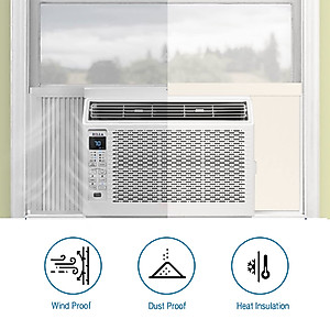 HOXHA AC Side Panels Kits, Air Conditioner Foam Insulation Window Kit 2 Pack, Air Conditioner Accessories Seal, 17 inch×9 inch ×7/8 inch,White