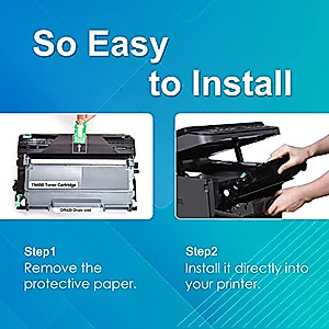 Compatible Toner Cartridge and Drum Unit Replacement for Brother TN450 TN420 TN-420 DR420 DR450 DR-450 (Black, 1 Drum+1 Toner)