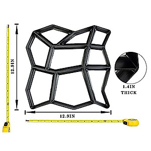 Concrete Molds and Forms, 4 Pack Reusable Pathmate Stone Moldings DIY Paving Pavement Walk Maker Irregular Stepping Stone Paver Walkways Cement Molds for Patio, Lawn & Garden, 13.8x13.8x1.4 inch