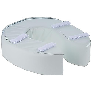 Essential Medical Supply Foam Padded Toilet Seat Cushion Riser with Hook and Look Attachment for Toilet Seat and Washable Vinyl Cover, 4"