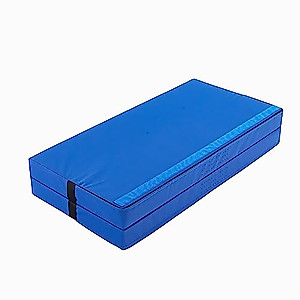 We Sell Mats 8 Inch Thick Bi-Folding Gymnastics Crash Landing Mat Pad, Safety for Tumbling, Back Handspring Training and Cheerleading, 4 ft x 8 ft, Blue