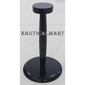 NauticalMart Medieval Armor Helmet DIsplay Stand Viking Norman Armor Spartan wooden display stand Stand in Black