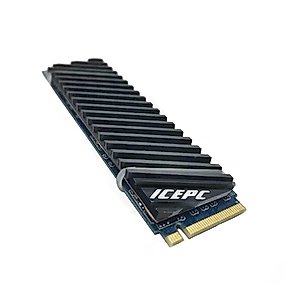 icepc M.2 Heatsink for PS5 PCI-E NVME 2280 SSD Graphene Coating Copper Heat Sink,High Performance SSD Radiator with Thermal Pad for Laptop PC 2280 NGFF Solid State Disk Cooler(70x20x4mm)