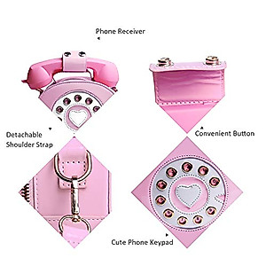 Oweisong Women Telephone Shaped Handbag and Purses Retro Phone Top-Handle Shoulder Bags Crossbody Totes