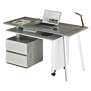 Techni Mobili Rotating Modern Multi-Positional Desk, Grey