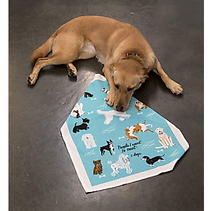 Blue Q Funny Dish Towel, People I Want to Meet: Dogs! 100% Cotton, Screen-Printed in Rich Vibrant Colors. 28" x 21". 1EA