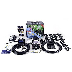MistKing MKAMS5-125-300 5th Generation Advanced Misting System for Patio, Greenhouse, or Terrarium Cooling with Small Reservoir Filter