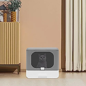 Cat Litter Box Fully Enclosed and Foldable,Top Entry Litter Box Storage and Deodorization Design Easy to Clean Covered Litter Box,Comes a Cat Shovel Comes a Cat Rubbing Device Families Cat Houses
