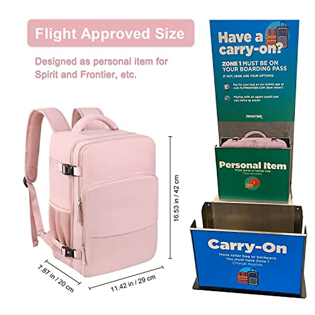 Hanples Large Travel Laptop Backpack for Women, Carry On Backpack, Hiking Backpack, Waterproof Durable Business Backpack with USB Charging Port, College Computer Bag, Fits 16 Inch Laptop