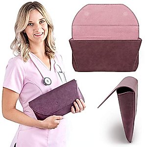 BJÖRN HALL Stethoscope Case for Nurses | Littman Classic III MDF | Nursing Personalized Leather Carry Travel Accessories | Nurse Women Men Bag | Fits Essentials Badge Reel Pen Charms | Crushed Violet