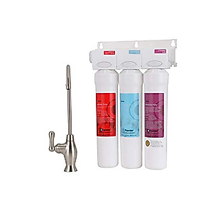 Watts Premier WP531130 Pure UF-3 Three-Stage Water Filtration System with Top Mount Twist Faucet, Brushed Nickel