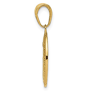 Solid 14k Yellow Gold Virgin Mary Pray for Us Charm Miracle MedalPendant Charm - 24mm x 11mm