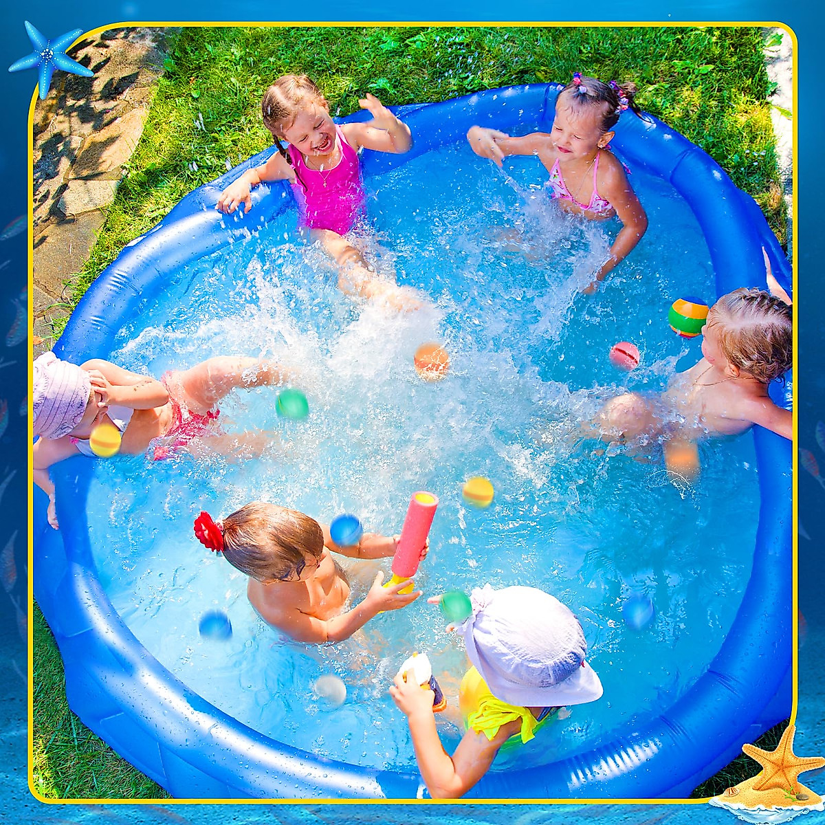 SOPPYCID Water Balloons, 4 Count, Reusable & Attractive, Quick Fill & Self-Sealing, Perfect for Backyard Fights, Pool Parties, Beach Games, Great Summer Gift