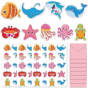 Tevxj 36 Sets Valentine's Day Gift Cards with Cute Animal Bookmarks for Kids Valentine’s Party Favor Stickers School Classroom Exchange Supplies