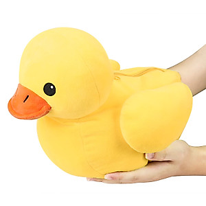 Pegmapri 14" Yellow Duck Stuffed Animal with Babies, Ducky Plush Playset with Zipper Pocket, 5pcs Ducklings Toys Plushie Birthday Gift for Kids Boy Girl