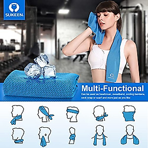 Sukeen [4 Pack Cooling Towel (40"x12"), Ice Towel, Soft Breathable Chilly Towel, Microfiber Towel for Yoga, Sport, Running, Gym, Workout,Camping, Fitness, Workout & More Activities