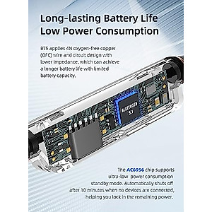 KBEAR BT5 Neckband Bluetooth Earphone IEM Cable with HD Mic,Type-C for Charging,IPX5 Waterproof,Wireless Replacement Cable for KZ ZST/ZSR/ED12/ES3/ES4/ZS10/AS06/AS10/ZSTX/EDX/CCA C10 Earbuds(B Pin)