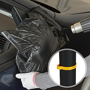 VICASKY 4pcs Sheet Binding Circle Car Accesories Automotive Tools Stickers for Car Vinyl Roll Holder Clips to Hold Car Decal Sticker Film Plastic Vinyl Wraps Clip Bracket Yellow Small