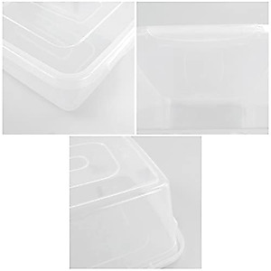 Easymanie 6.5 Quart Clear Plastic Bins with Lids, Latching Storage Boxes, 4 Packs, F