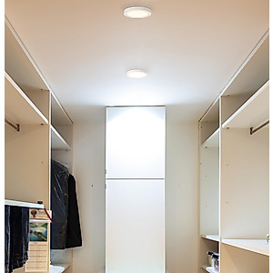 Westinghouse 6112000 Traditional One-Light, 7 Inch 17 Watt Dimmable LED Indoor Flush Mount Fixture with Color Temperature Selection White Finish, White Frosted Shade