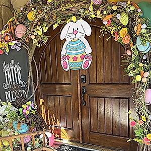 Easter Garden Flag Outdoor Decorations for Outside Double-Sided Printed, Cute Rabbit Egg Yard Flags House Yard Spring Seasonal Decoration 13.6 x 19.7 Inch