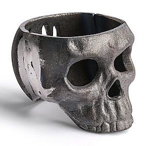 JTRF Metal Fireplace Decor Gothic Skulls for Firepit, Bonfire, Campfire, Grilling,Campouts,Hunting Trips | Halloween Fireproof Fire Pit Skull Log for Gas,Propane,or Wood Fires (Pack of 1)