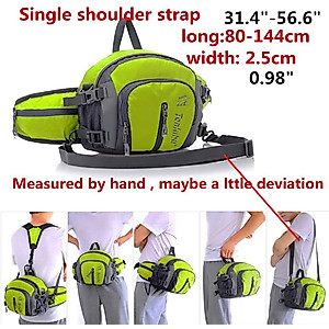 Multifunctional Water Resistant Waist Pack Backpack Daypack with Water Bottle Pockets for Running/Hiking/Cycling/Traveling (Black)
