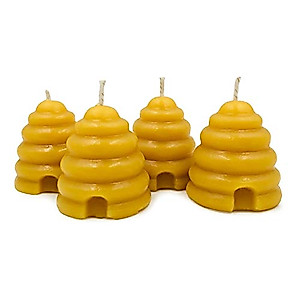 Pure Beeswax Beehive Candle Set - Shaped Votive Candles with a Natural, Light Honey Scent - Eco Friendly Home Decor, Gifts, Favors - Hand Poured in The USA by Alternative Imagination (Pack of 4)