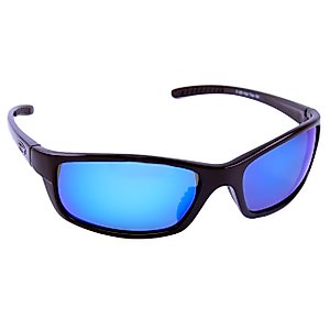 Sea Striker High Tider Polarized Sunglasses with Black Frame,Blue Mirror and Grey Lens (Fits Medium to Large Faces)