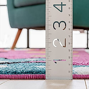 Well Woven StarBright Daisy Butterflies Modern Abstract Pink 3'3" x 5' Kids Area Rug