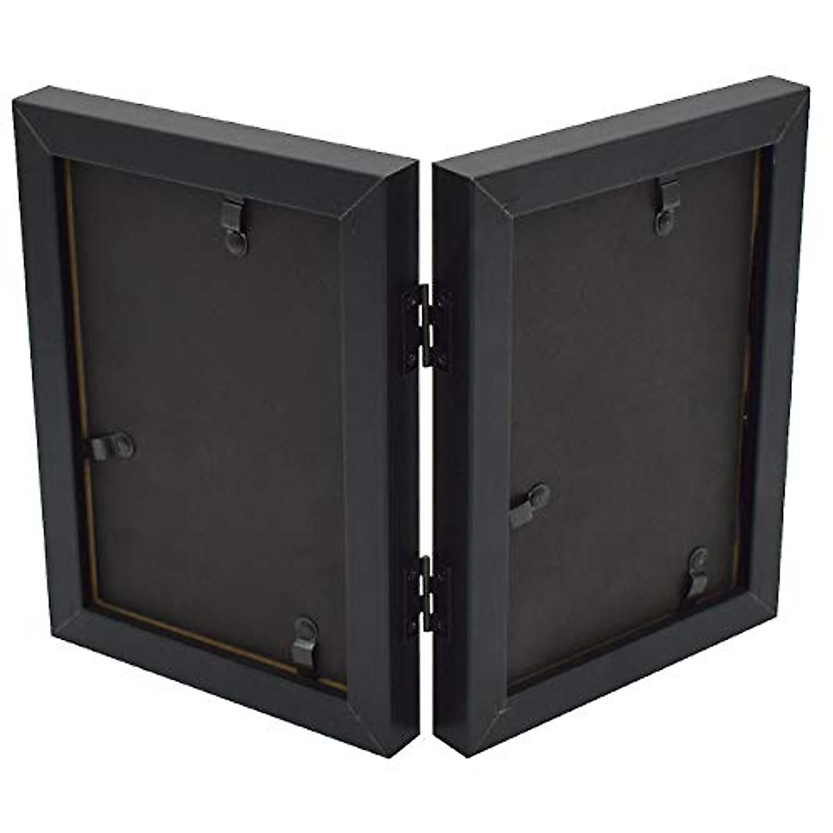 Golden State Art, 4x6 Double Picture Frame Vertical Hinged Photo Frame 2 Opening Folding Family Frames Collage, with Real Glass (4x6, Black, 1-Pack)