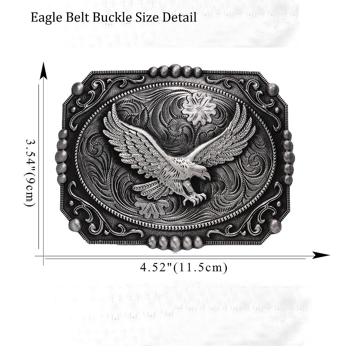 Absbolo Eagle Belt Buckle for Men Women Cowboy Rodeo Large Western Belt Buckle for Cowboys Cowgirls