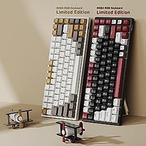 RK ROYAL KLUDGE RK84 RGB Limited Ed, 75% Triple Mode BT5.0/2.4G/USB-C Hot Swappable Mechanical Keyboard, 84 Keys Wireless Gaming Keyboard, RK Yellow Switch, Americano Black