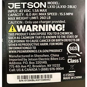 Jetson LX10 Folding Electric Ride-On - Includes Easy Folding Mechanism, 250 Watt Motor, Top Speed of 15.5 mph, Twist Throttle, 10" Wheels, With Pegs, Black, JLX10-2BLK