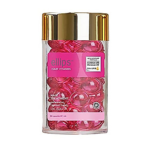 Ellips Hair Growth Support 50 Capsules - with Argan, Macadamia, Avocado Oils & Vitamins A, C, E, B5 - Premium Hair Oil Conditioner (Pink)