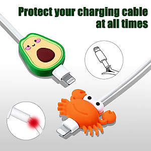 21 Pieces Cute Animal Cable Protector Charging Cable Protectors for USB Cable Fish Fruit Charging Cable Saver for Cellphone and Tablet Data Lines