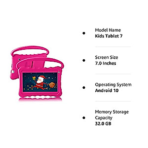 Kids Tablet 7 Toddler Tablet for Kids Edition Tablet for Toddlers 32GB with WiFi Dual Camera googple Plays Netflix YouTube Children’s Tablets Android 10 Parental Control Shockproof Case (Rose Red)